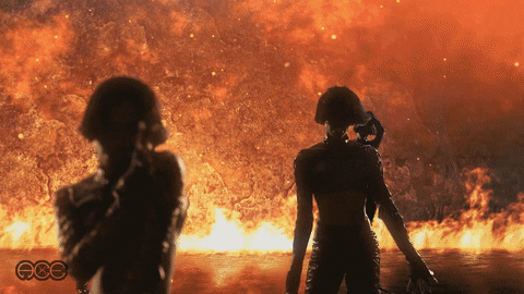 Girl Walking Away From Explosion