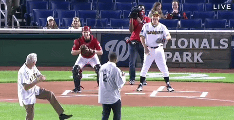 Congressional Baseball Game First Pitch GIF by GIPHY News - Find ...