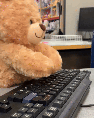 Teddy Bear On Computer