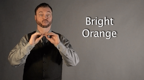 Sign Language Bright Orange GIF by Sign with Robert - Find & Share on GIPHY