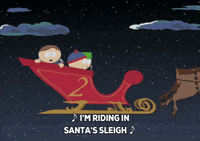 Santa Sleigh And Reindeer Gif
