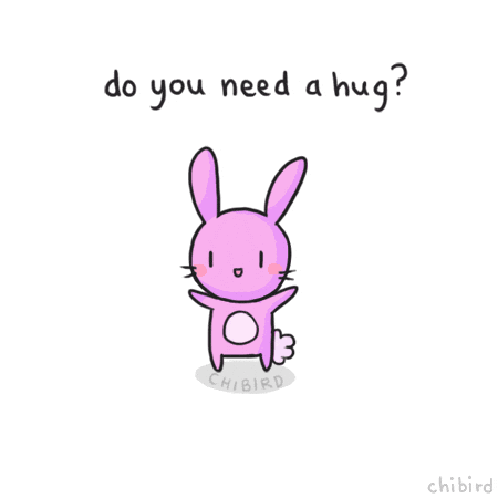 animation, hug, bunny, hugs, motivational, social distancing – GIF