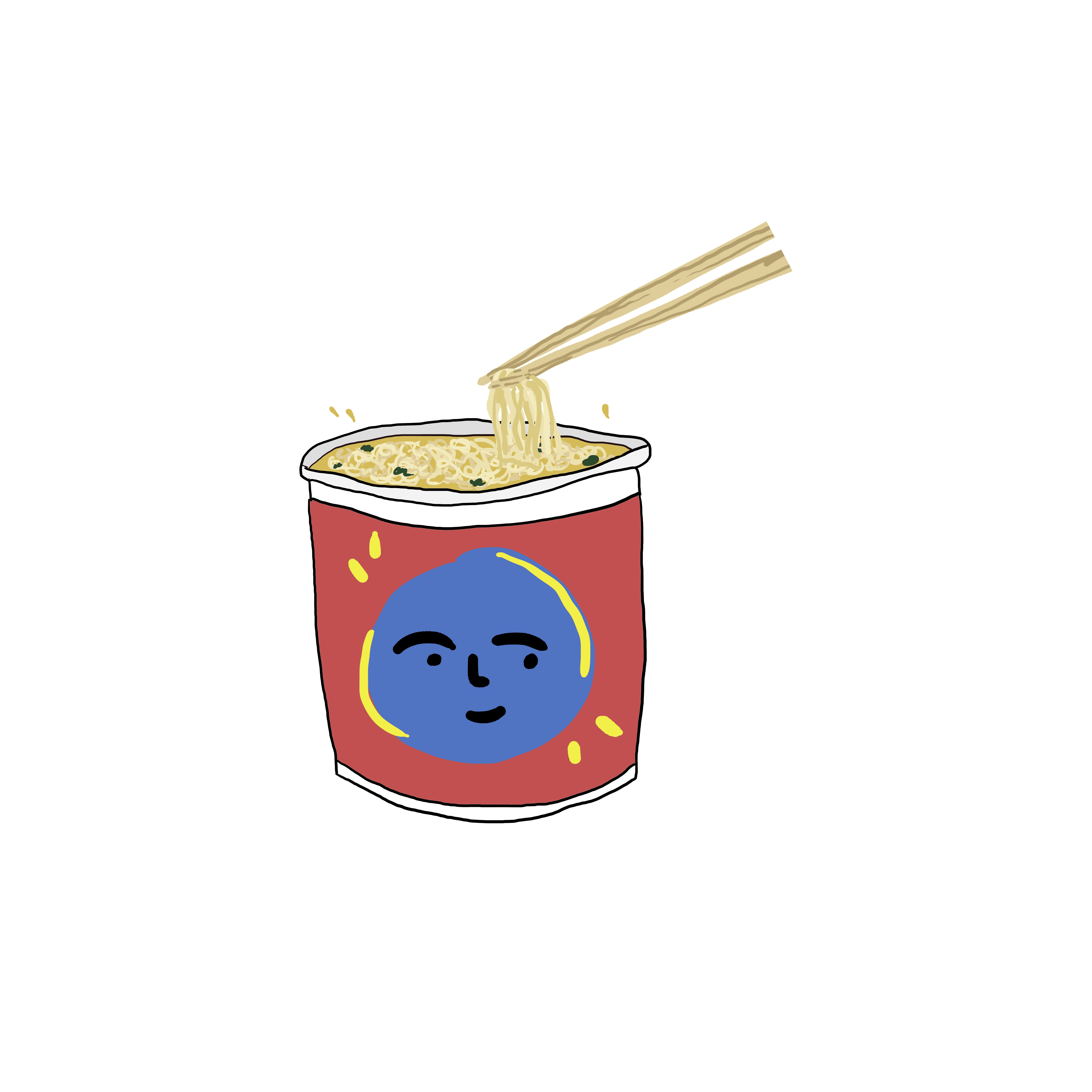 Instant Noodles Eating Sticker by Patricia Tjandra for iOS & Android ...