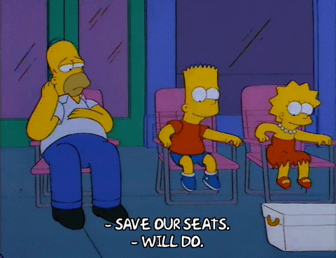 Saving Seats GIFs - Get the best GIF on GIPHY