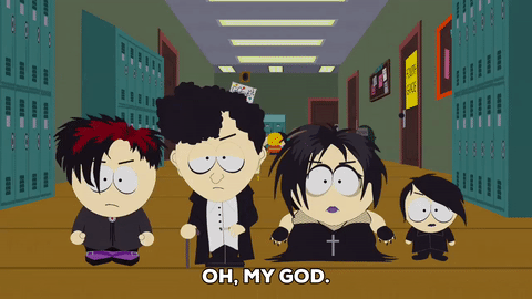 Goth Kids Shouting GIF by South Park - Find & Share on GIPHY
