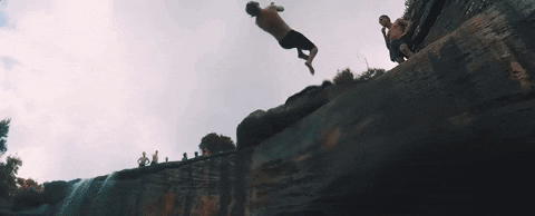 Person Jumping Off Cliff Gif