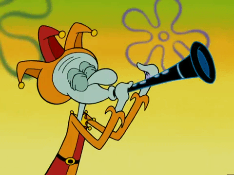 Squidward Playing Clarinet Gif