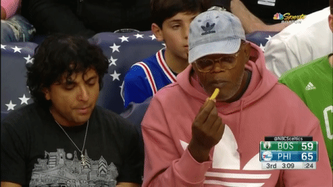 Samuel L Jackson Eating GIF by NBC Sports Boston - Find & Share on GIPHY