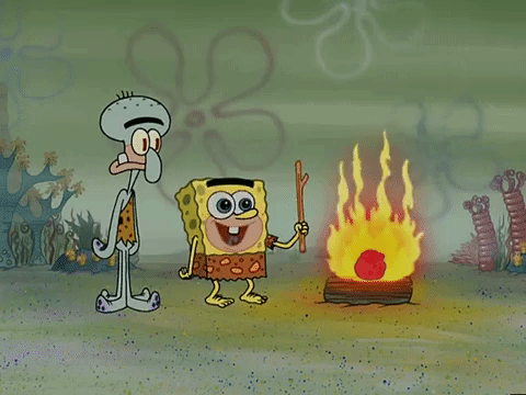 Spongebob Caveman Fire