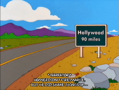 Simpsons-car-driving-past-road-sign GIFs - Get the best GIF on GIPHY