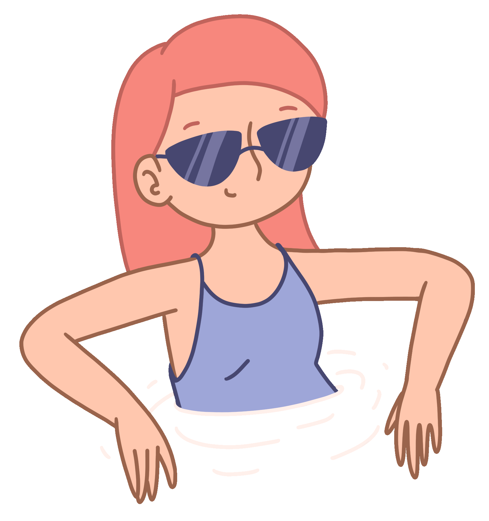 Pool Soak Sticker by Nadya Chay for iOS & Android | GIPHY