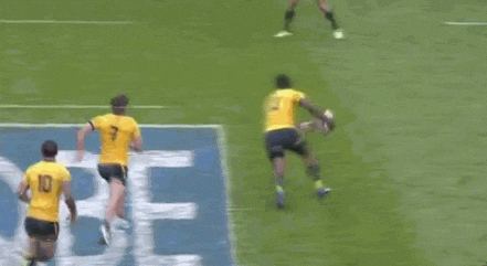 New trending GIF tagged big rugby stiff arm… | Trending Gifs