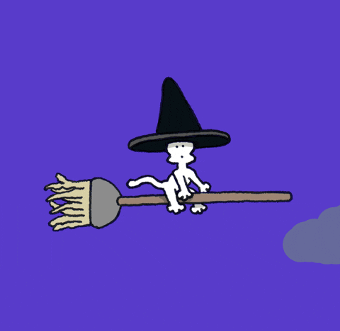 Witch Flying GIF by Chippy the Dog - Find & Share on GIPHY