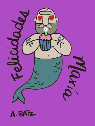 Happy Birthday To You Mermaid GIF by Alejandra Baiz - Find & Share on GIPHY