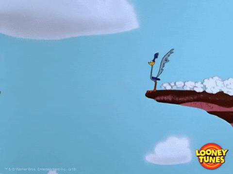 Wile E Coyote Running Off Cliff