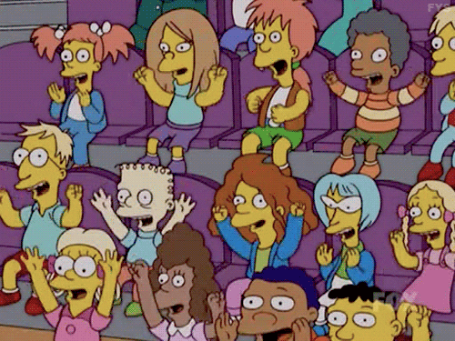 reaction, the simpsons, mood, clapping, applause, cheering – GIF