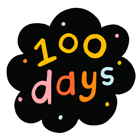 Create 100 Days Sticker by Linzie Hunter for iOS & Android | GIPHY