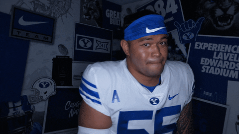 Byu Football Wink GIF by BYU Cougars - Find & Share on GIPHY