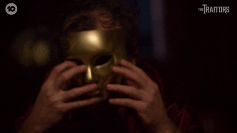 Laugh Mask GIF by The Traitors Australia - Find & Share on GIPHY