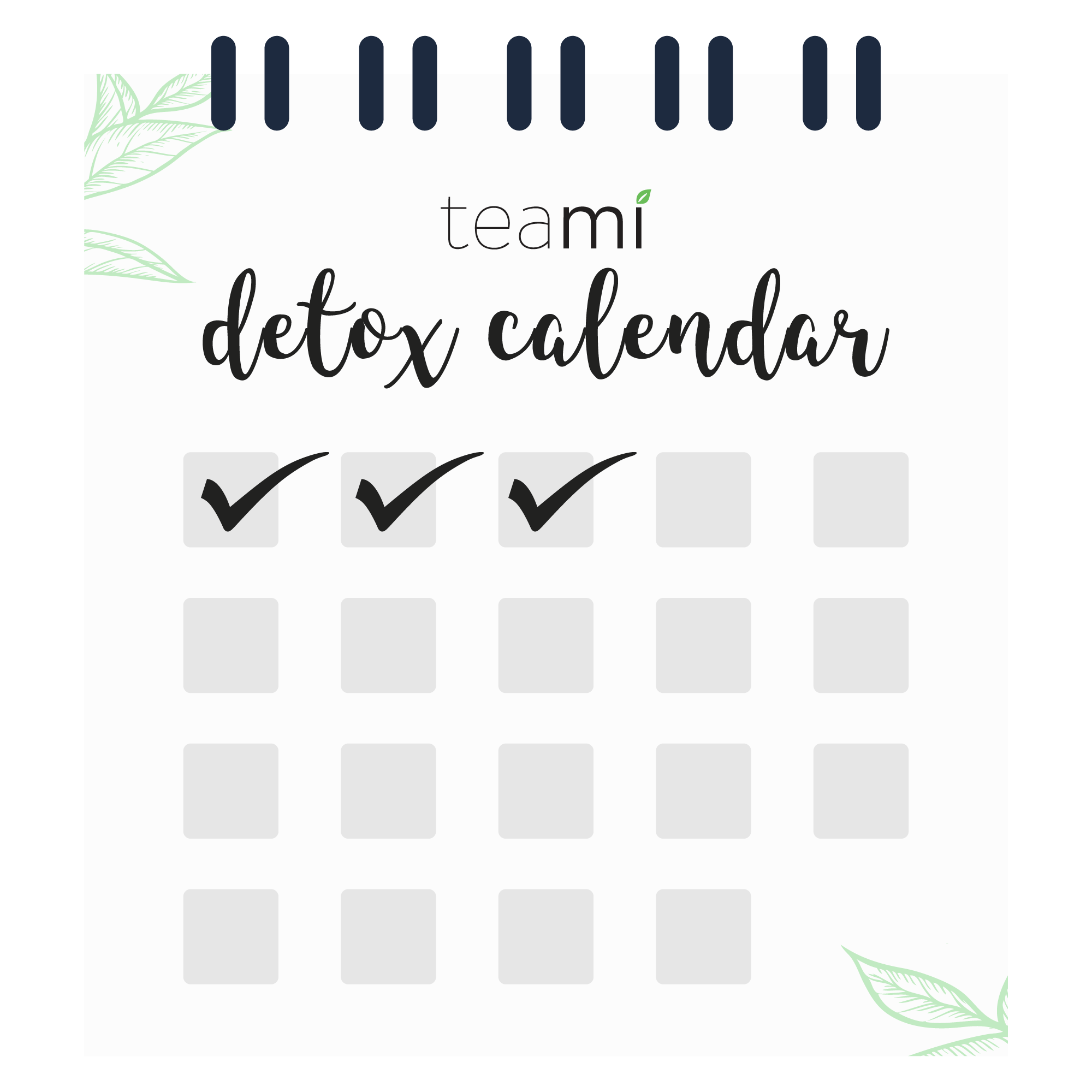 Calendar Detox Sticker by Teami Blends for iOS & Android | GIPHY