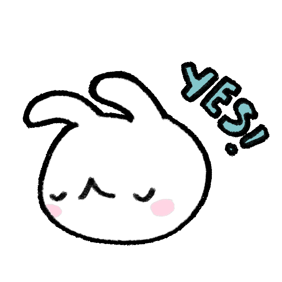 Bunny Yes Sticker by vobot for iOS & Android | GIPHY