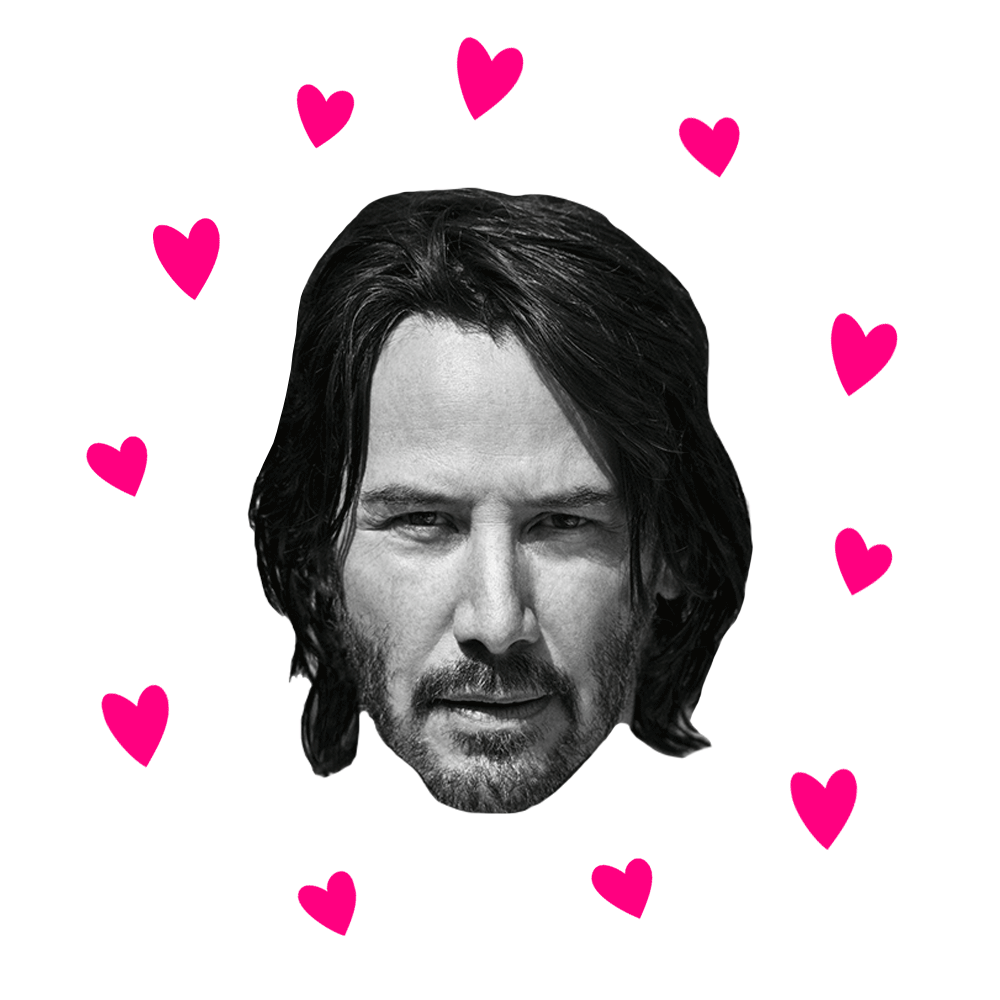 Keanu Reeves Love Sticker by doña batata for iOS & Android | GIPHY