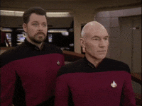 Gif De Riker Con La Mano En La Cara De Picard Picard Riker GIFs Find