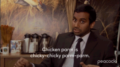 Parks And Recreation Chicken Parm GIF by PeacockTV - Find & Share on GIPHY