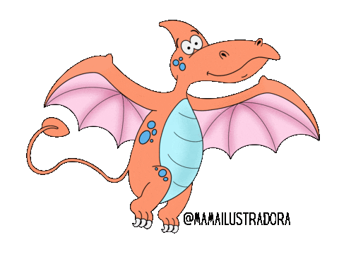 Dinosaur Pterodactyl Sticker by Mamailustradora for iOS & Android | GIPHY