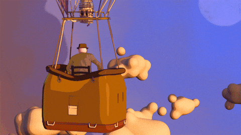 Hot Air Balloon Loop GIF by AntAlb - Find & Share on GIPHY