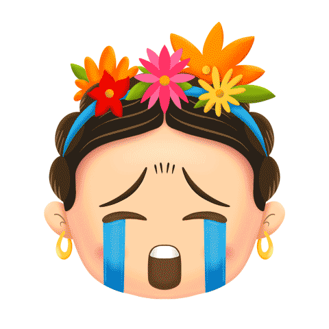 Frida Kahlo Crying Sticker by ¡Ay Güey! for iOS & Android | GIPHY