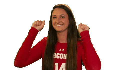 Excited Wisconsin Volleyball Sticker by Wisconsin Badgers for iOS ...
