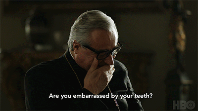 Bad Teeth Thenewpope GIF by HBO - Find & Share on GIPHY