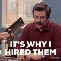 Ron Swanson Giddy Gif