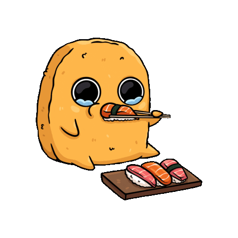 Chicken Nugget Eating Sticker by Sad Nuggie for iOS & Android | GIPHY