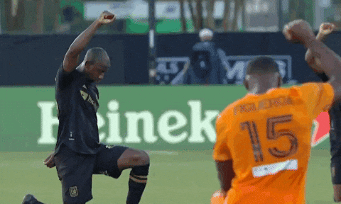 Kneel Raised Fist GIF by Major League Soccer - Find & Share on GIPHY