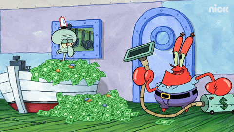 Mr Krabs Money GIF by SpongeBob SquarePants - Find & Share on GIPHY