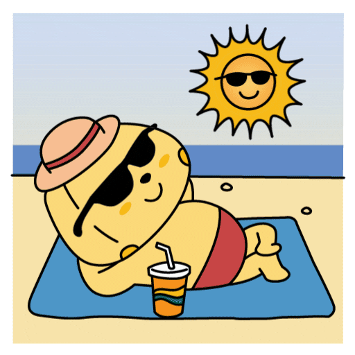 Beach Chilling GIF by K-JU by Prochiz - Find & Share on GIPHY