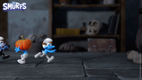 Halloween Running GIF by The Smurfs - Find & Share on GIPHY