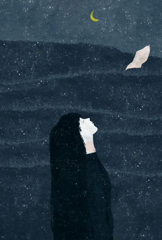 Girl Moon GIF by wellemon - Find & Share on GIPHY