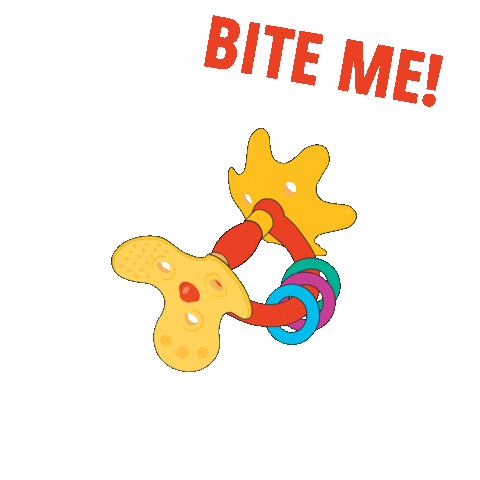 Teeth Bite Me Sticker by PIGEON Singapore for iOS & Android | GIPHY