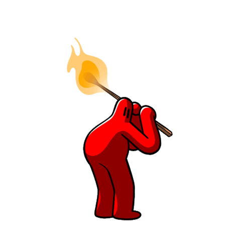Catching Fire Burn Sticker by Andrew Bell for iOS & Android | GIPHY