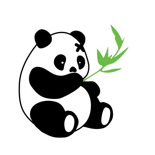 Panda Leaves Sticker by PATCH STRIPS for iOS & Android | GIPHY