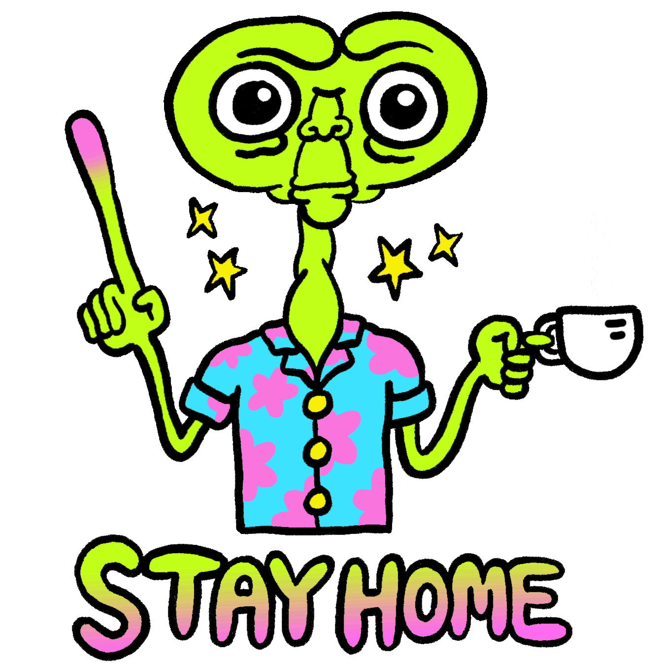 Stay Home Sticker by Russell Taysom for iOS & Android | GIPHY