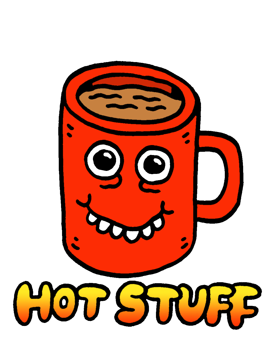 Hot Stuff Coffee Sticker by Russell Taysom for iOS & Android | GIPHY