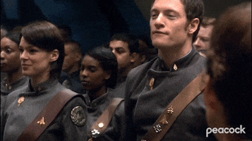 Battlestar Galactica Applause GIF by PeacockTV - Find & Share on GIPHY