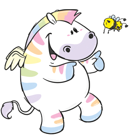 Unicorn Bee Sticker by Pummel & Friends for iOS & Android | GIPHY
