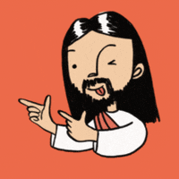 Jesus Winking And Pointing