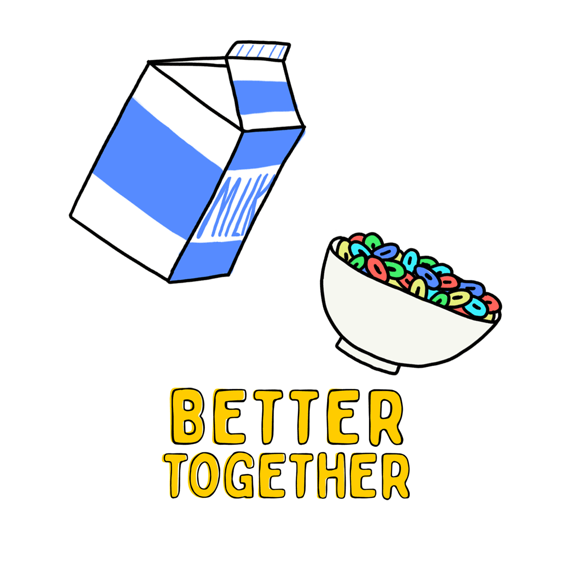 Better Together Milk Sticker by rocksprings for iOS & Android | GIPHY