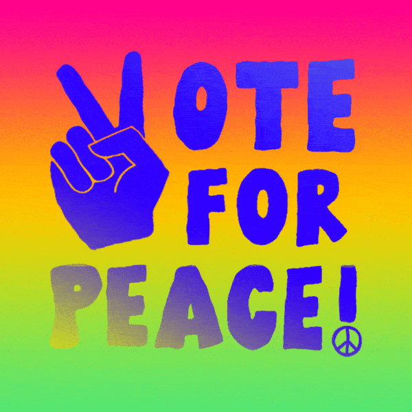 Register To Vote Peace Out GIF by INTO ACTION - Find & Share on GIPHY